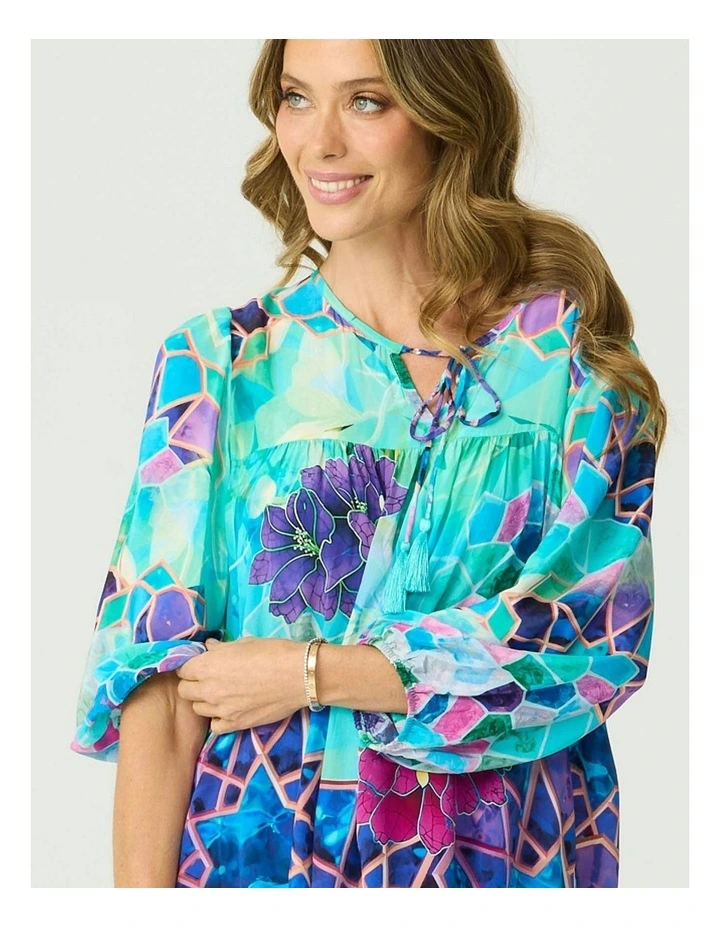 Fella Hamilton Sunset Beach Relaxed Top in Purple Multi | MYER