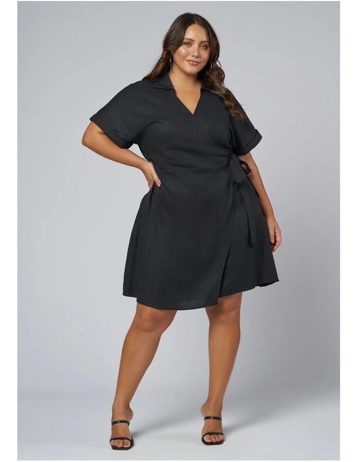 Something 4 Olivia Kensley Mini Shirt Dress in Black | MYER