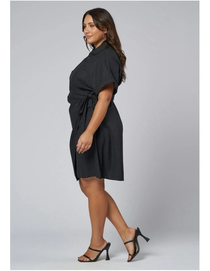 Something 4 Olivia Kensley Mini Shirt Dress in Black | MYER
