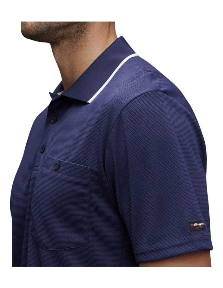 KingGee Workcool Hyperfreeze Short Sleeve Polo Shirt in Navy | MYER