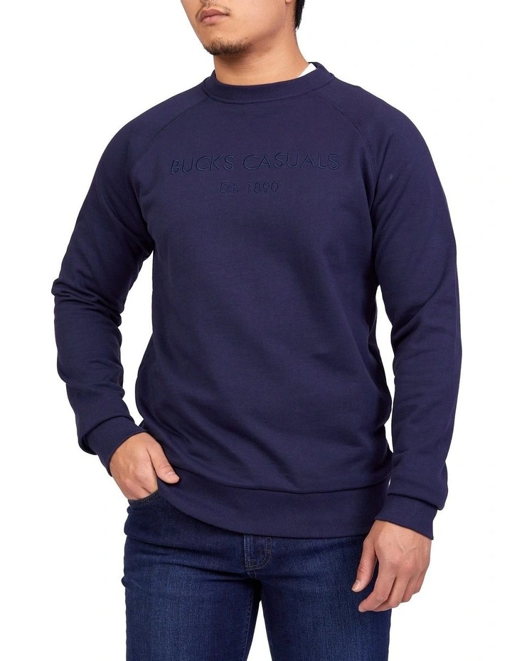 Bucks Casual Todd Crew Neck In Navy | MYER