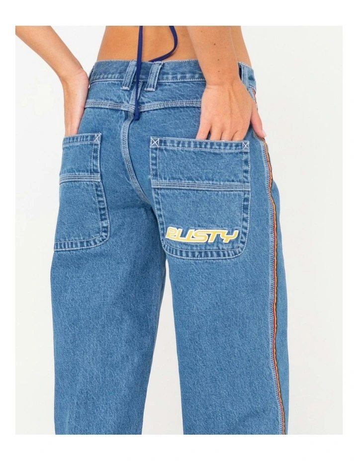 Rusty Flip Mommy Low Rise Wide Leg Denim Jean In Blue | MYER