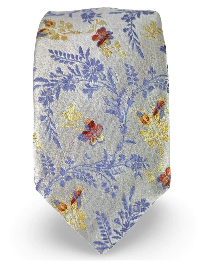 Declic Success Floral Tie in Silver | MYER