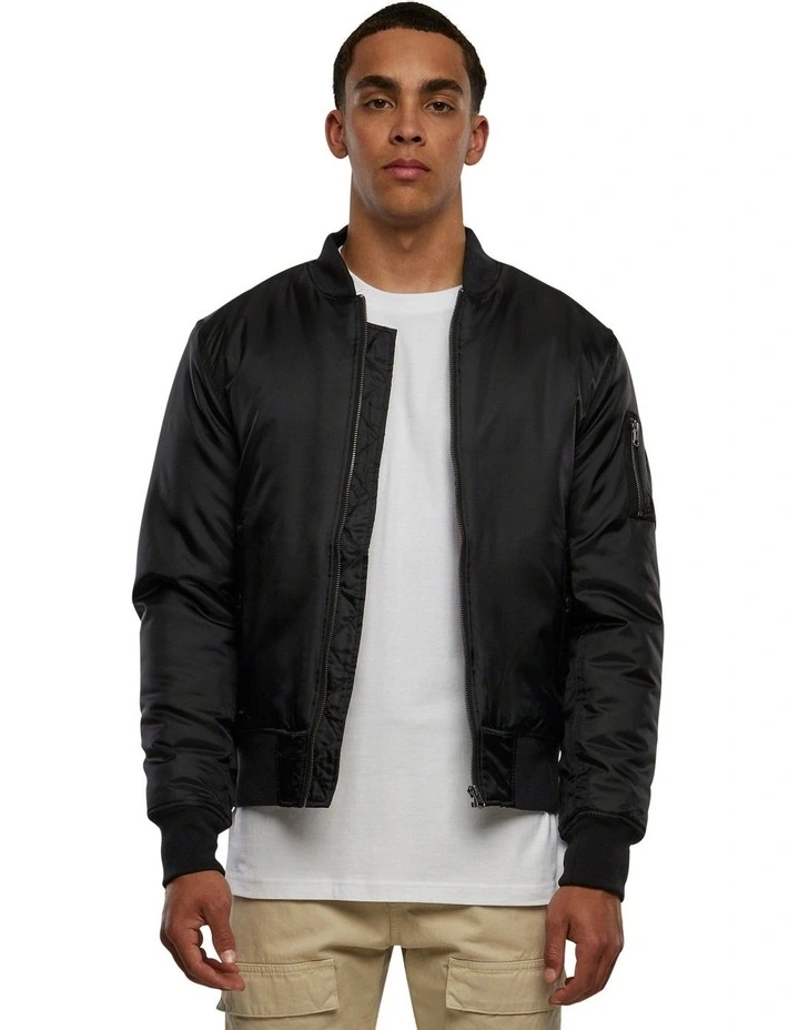 Urban Classics Tech Bomber Jacket in Black | MYER