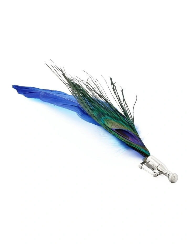 Cudworth Feather Lapel Pin in Blue | MYER