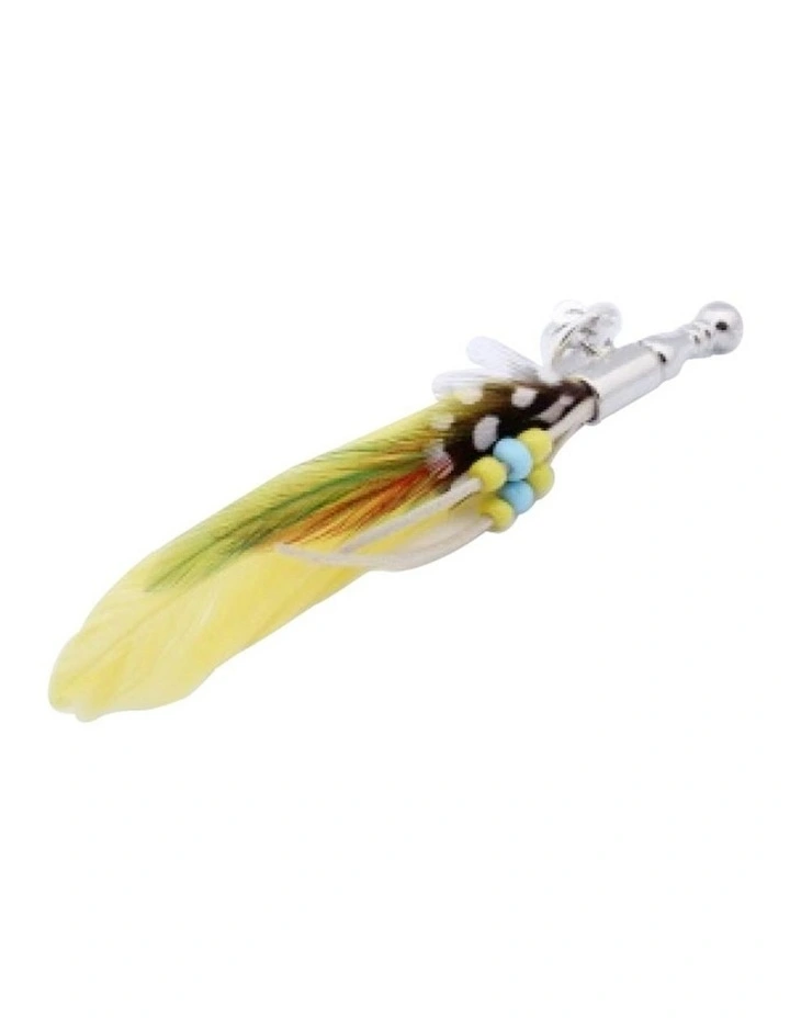 Cudworth Feather Lapel Pin In Yellow & Red | MYER