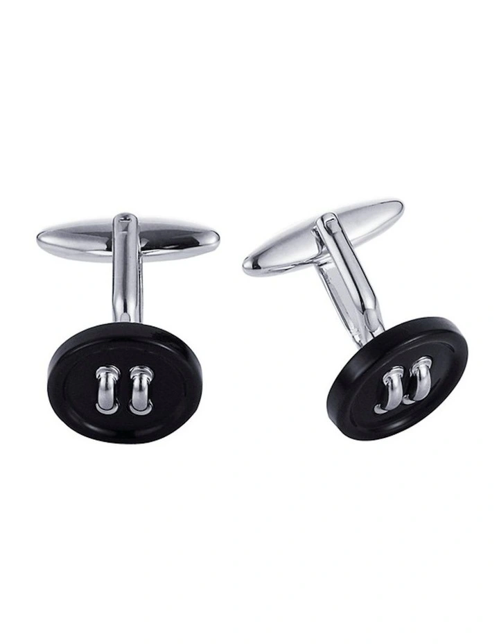 Cudworth Resin Button Cufflinks in Black | MYER