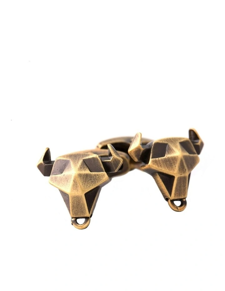 Cudworth Burnish Bulls Head Cufflinks In Copper | MYER