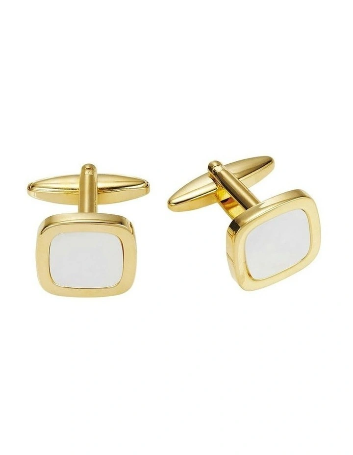 Cudworth Cushion-Shaped Cufflinks With Mother Of Pearl Inlay In Gold | MYER