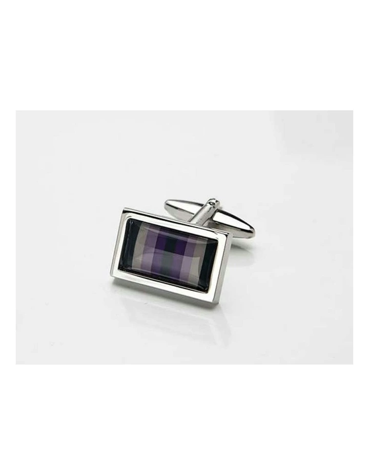 Cudworth Barcode Patterned Enamel Cufflinks In Purple | MYER