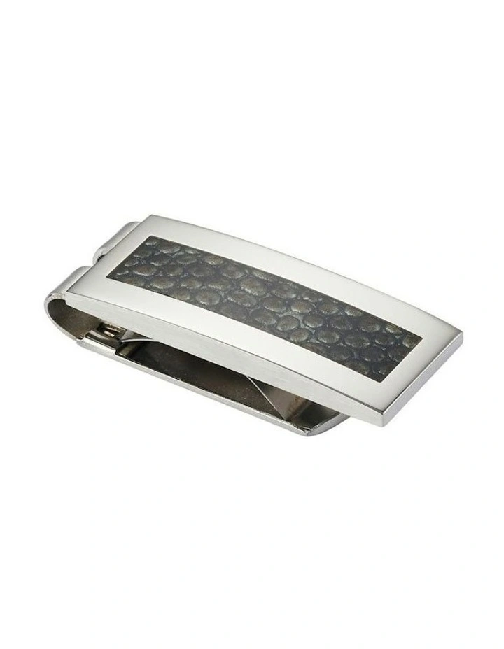 Cudworth Stainless Steel & Snake Skin Print Money Clip | MYER