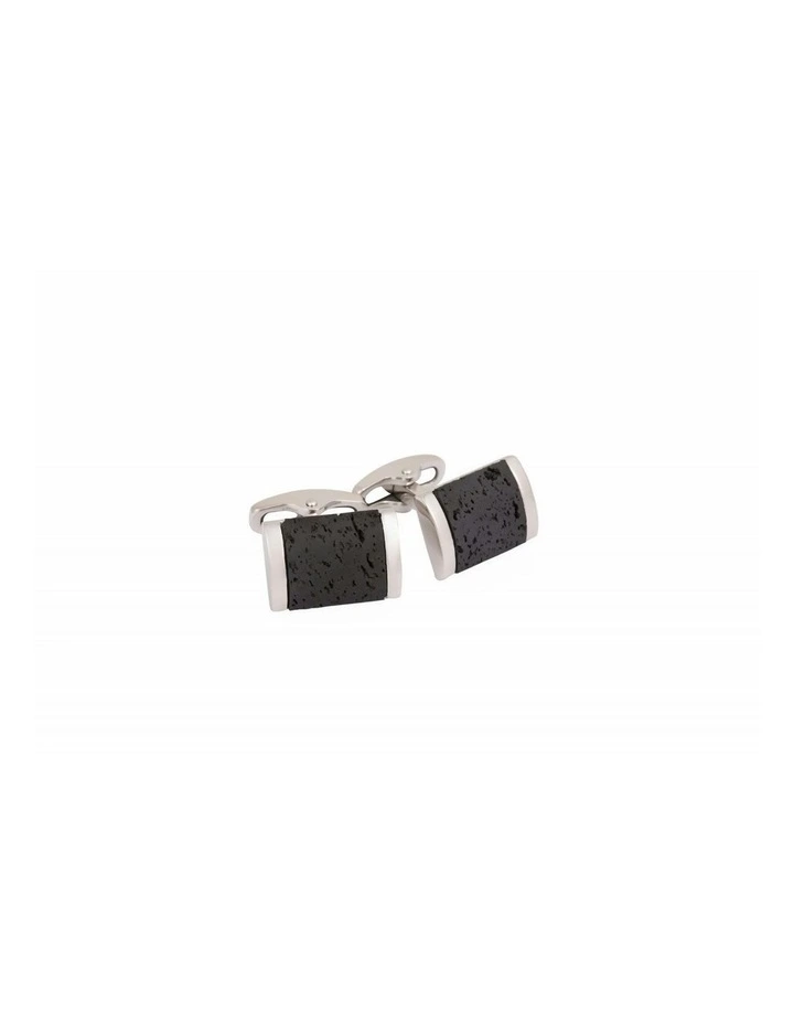 Cudworth Stainless Steel And Granite Cufflinks In Silver | MYER
