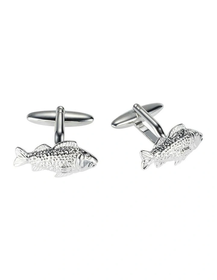 Cudworth Fish Cufflinks In Silver | MYER