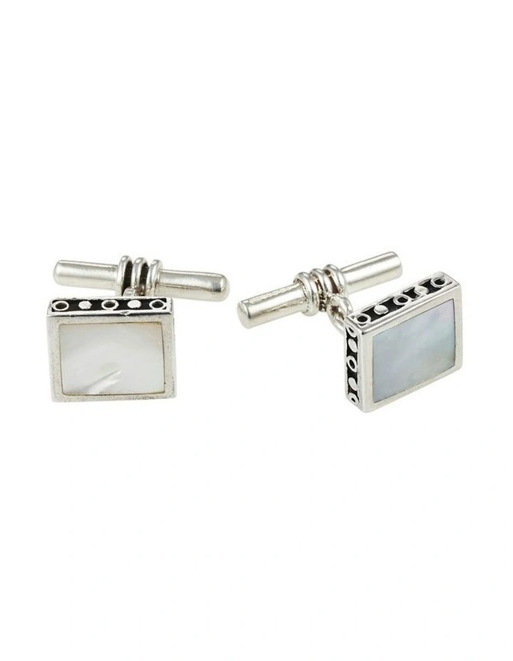Cudworth Sterling & Square Mop Chain Cufflinks in Silver | MYER