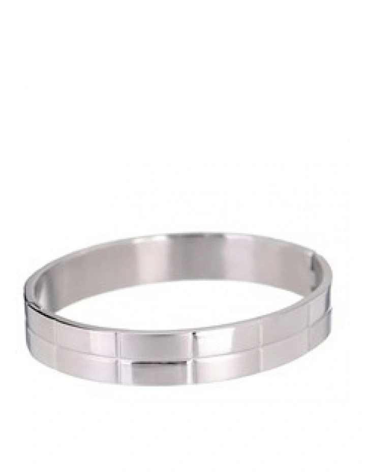 Cudworth Brushed Stainless Steel Brick Pattern Bangle | MYER