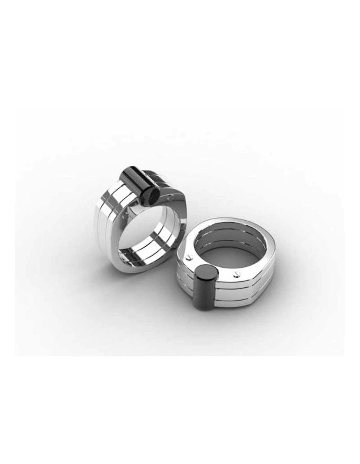 Cudworth Stainless Steel/Ion Plated Ring in Black | MYER