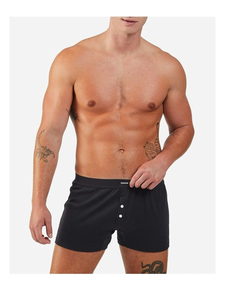 TEAMM8 Cotton Boxer Short in Black | MYER