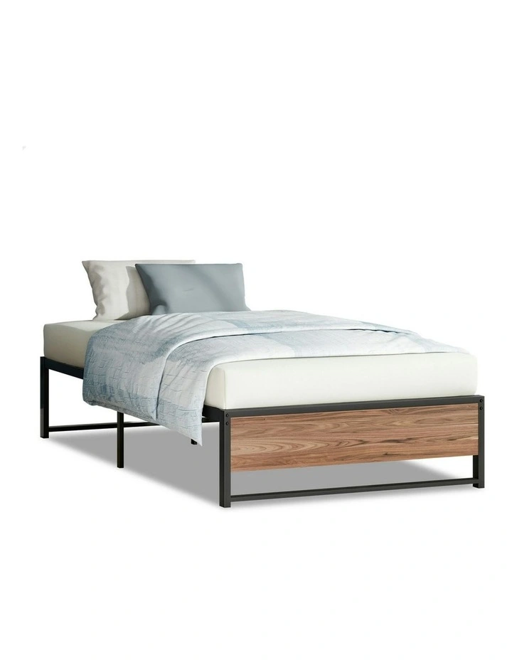 Alfordson Mattress Base Platform Metal Bed Frame Sing Size in Black | MYER