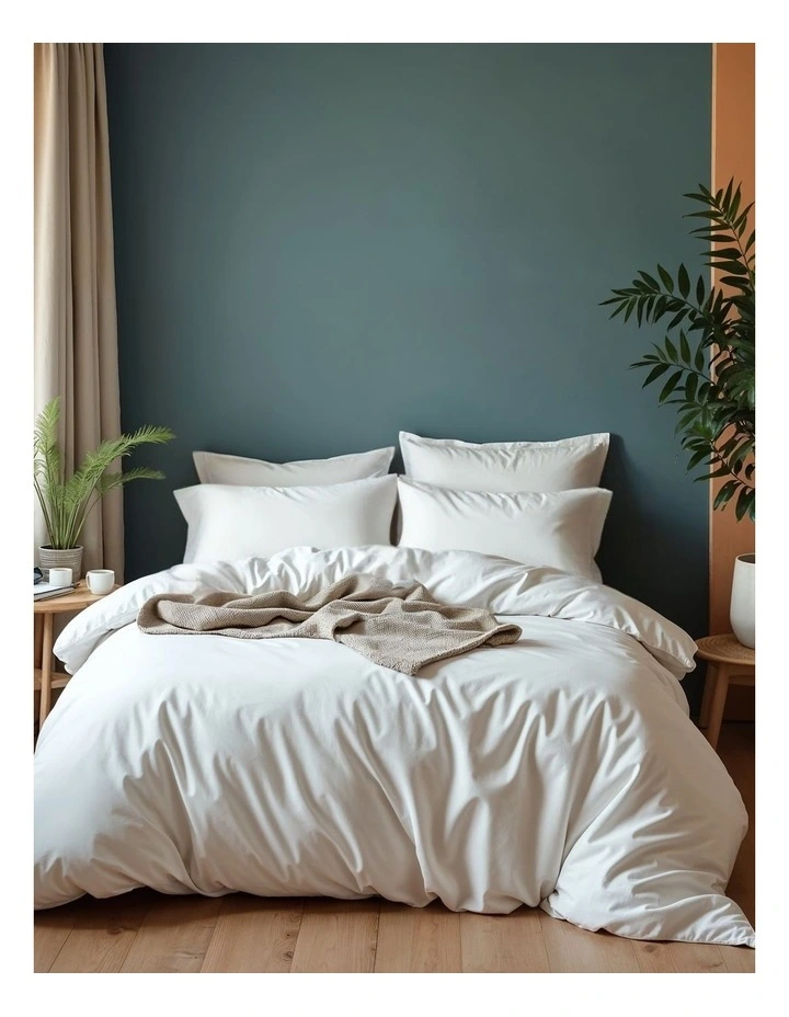 Royal Comfort 1000 Thread Count Cotton Blend Quilt Cover Set in White ...