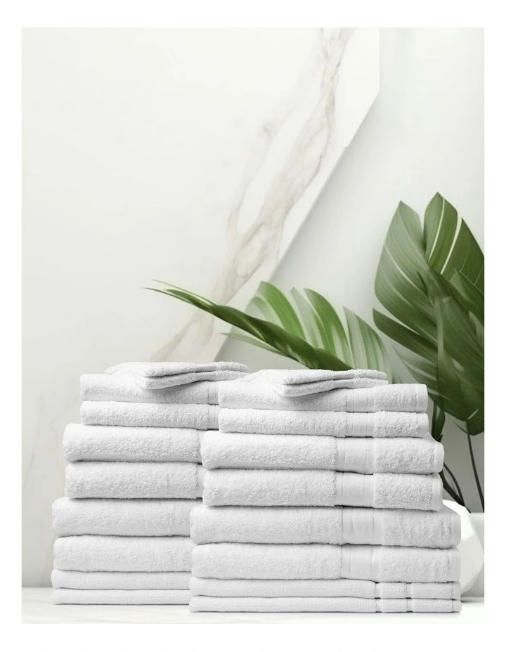 Royal Comfort Regency Luxury Plush Towel Set 20 Piece in White | MYER