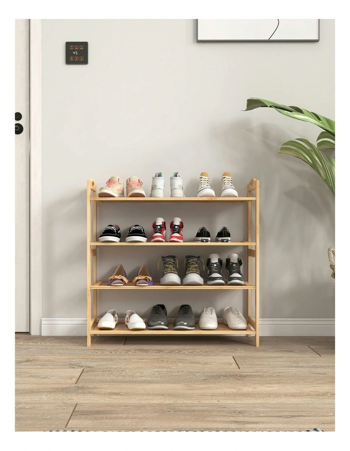 Casa Decor Bamboo Shoe Rack 4-Tier in Brown | MYER
