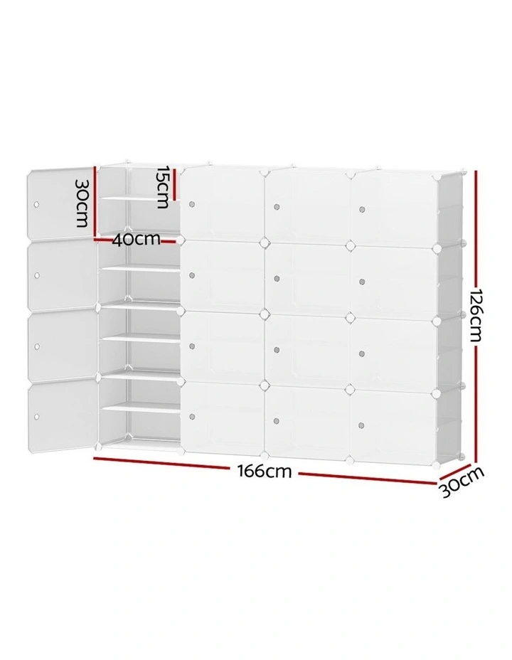 Artiss Artiss Shoe Cabinet DIY Storage Cube Shoe Box White 64 Pairs | MYER