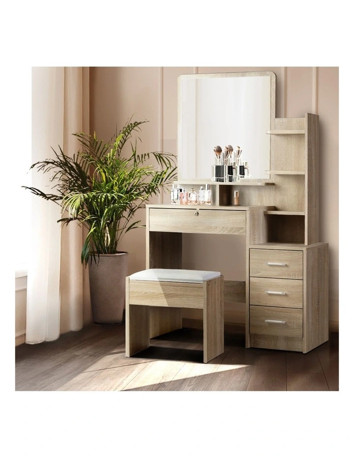 Artiss Dressing Table Set 4 Drawers in Oak | MYER