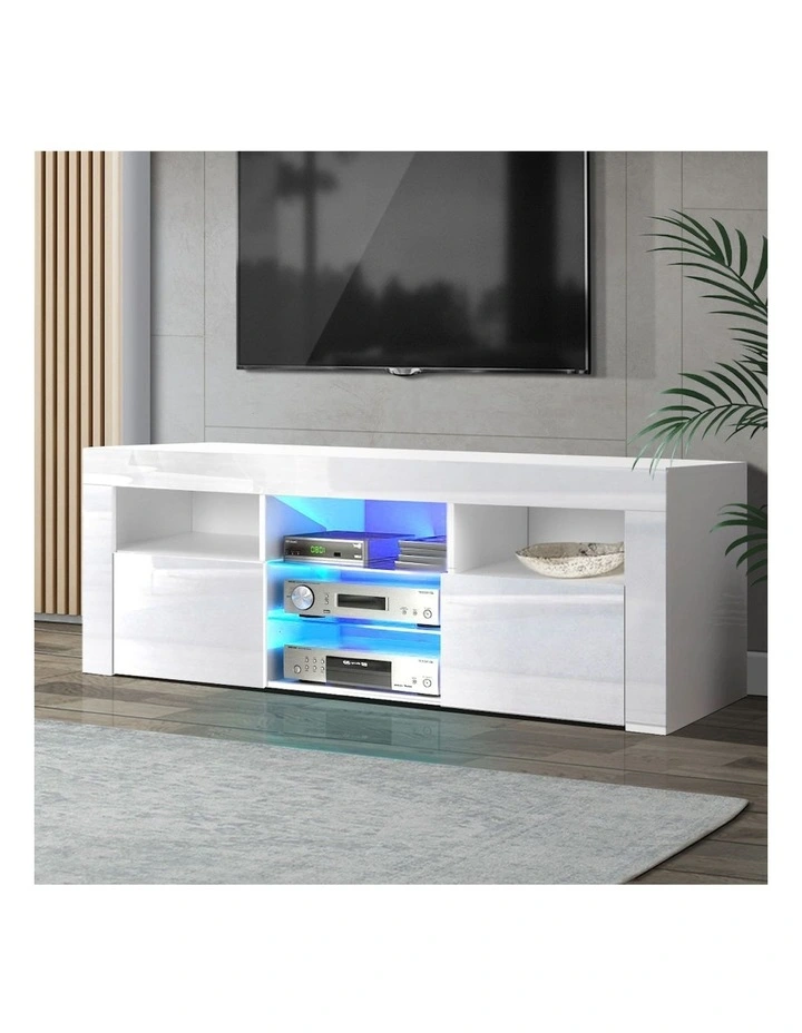 Artiss Angus LED Entertainment Unit 145cm in White | MYER