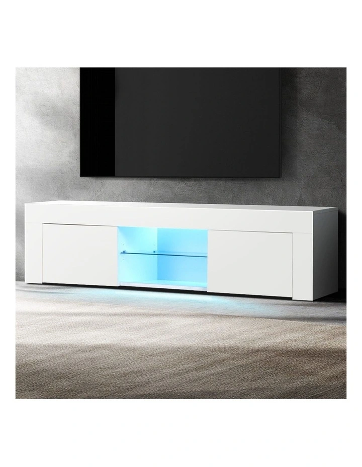 Artiss LED Entertainment Unit 130cm in White | MYER