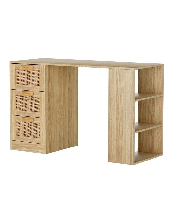Artiss Computer Desk Drawer Shelf Cabinet 120cm in Oak | MYER