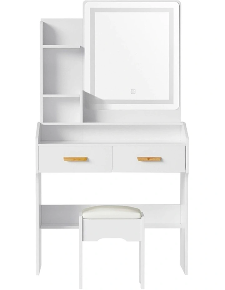 Artiss Stool Led Dressing Table Set in White Doria | MYER