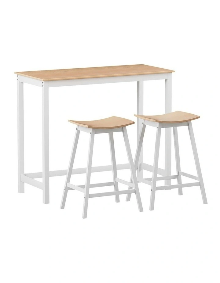 Artiss Bar Table And Stools Set In White | MYER