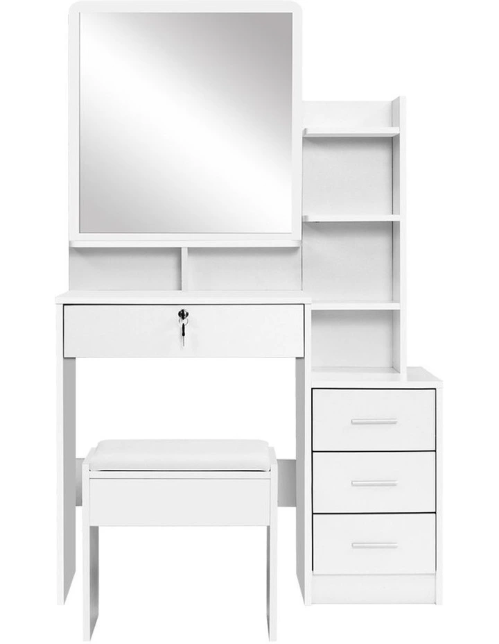 Artiss Dressing Table Mirror Stool Jewellery Cabinet Makeup Organizer ...