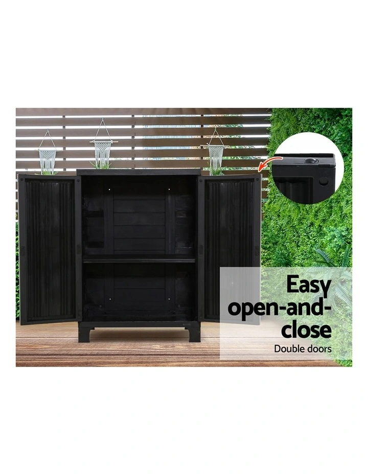 Gardeon Gardeon Outdoor Storage Cabinet 92cm Black | MYER