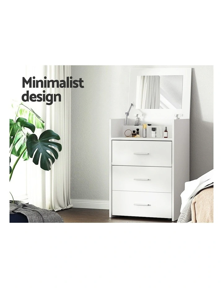 Artiss 2-in-1 Set Bedside Dressing Table in White | MYER