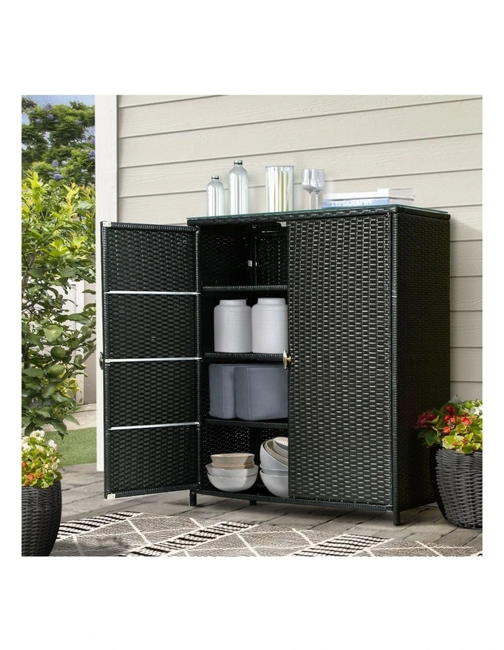 Gardeon Outdoor Storage Cabinet Box in Black | MYER