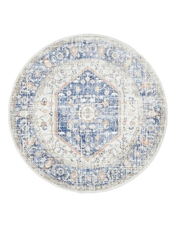 Rug Culture 10kg Mayfair Lorissa Round Rug In Blue | MYER