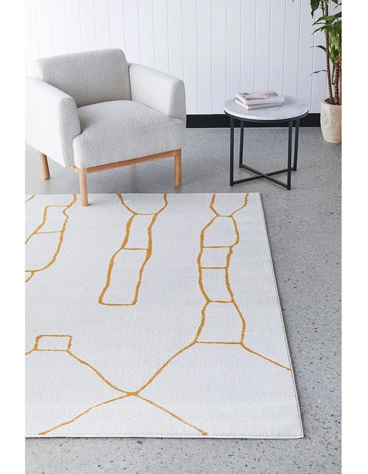 Rug Culture Paradise Amy Rug In White/Gold | MYER