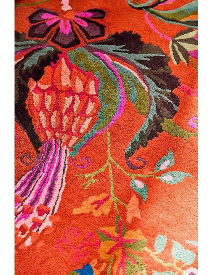 Harlequin Sophie Robinson X 144713 Wonderland Floral Rug in Amber | MYER