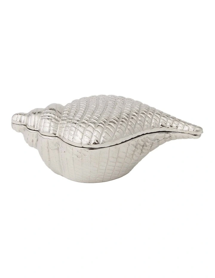 PILBEAM LIVING Brampton Aluminium Sea Shell Deco Box 22.5cm in Silver ...