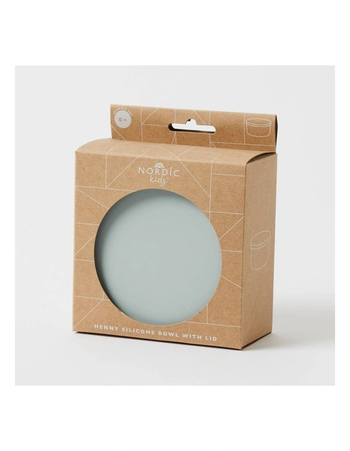 Nordic Kids Henny Round Silicone Bowl 13cm in Steele | MYER