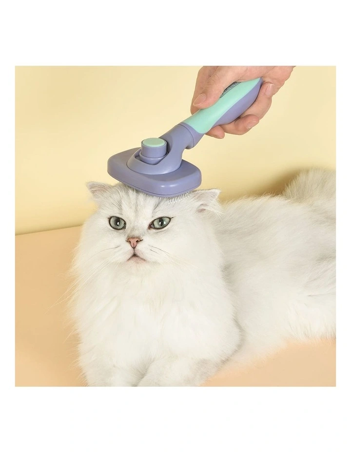 Pakeway T10 Self-Cleaning Pet Slicker Demitting Brush Max XL In Blue ...