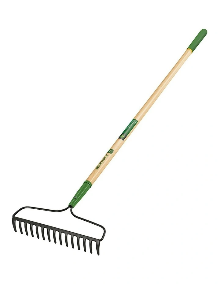 John Deere Truper Tools 15 Tine Forged Bow Rake Ash Handle 22.86 cm/9 ...