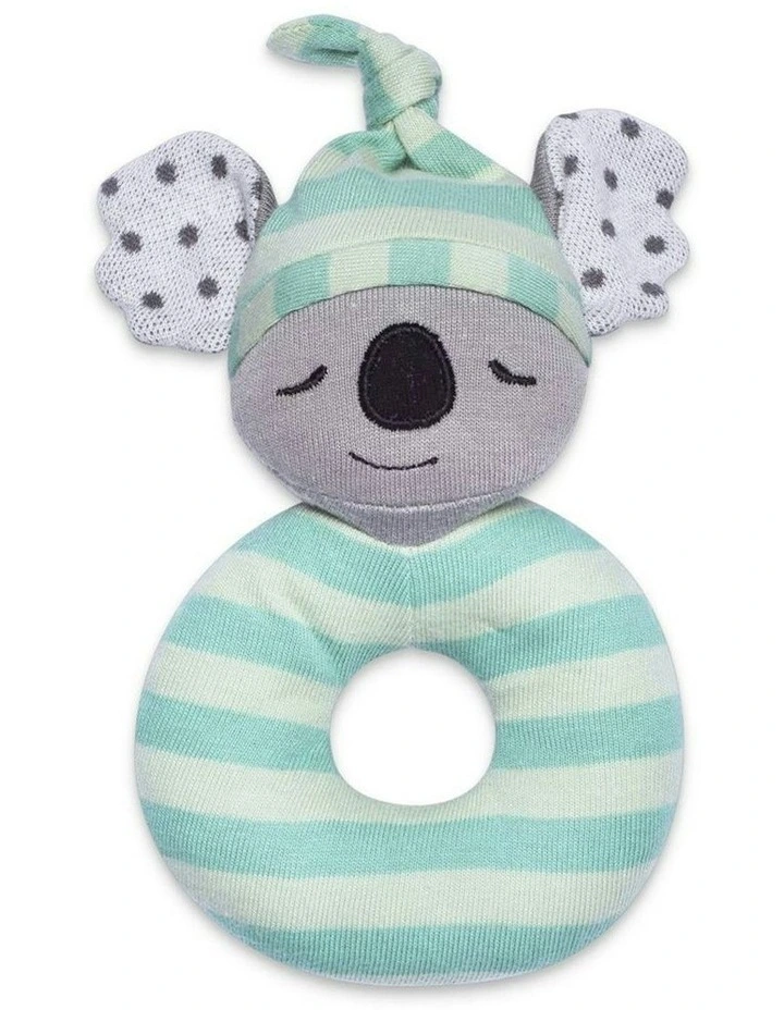 ORGANIC FARM BUDDIES Cotton Teething Rattle Kozy Koala Toy 13cm | MYER