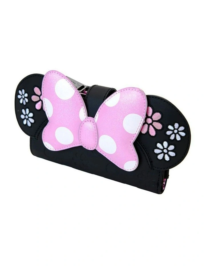 DISNEY Minnie Floral Rock The Dots Flap Wallet Coin Purse 6 in Multi | MYER