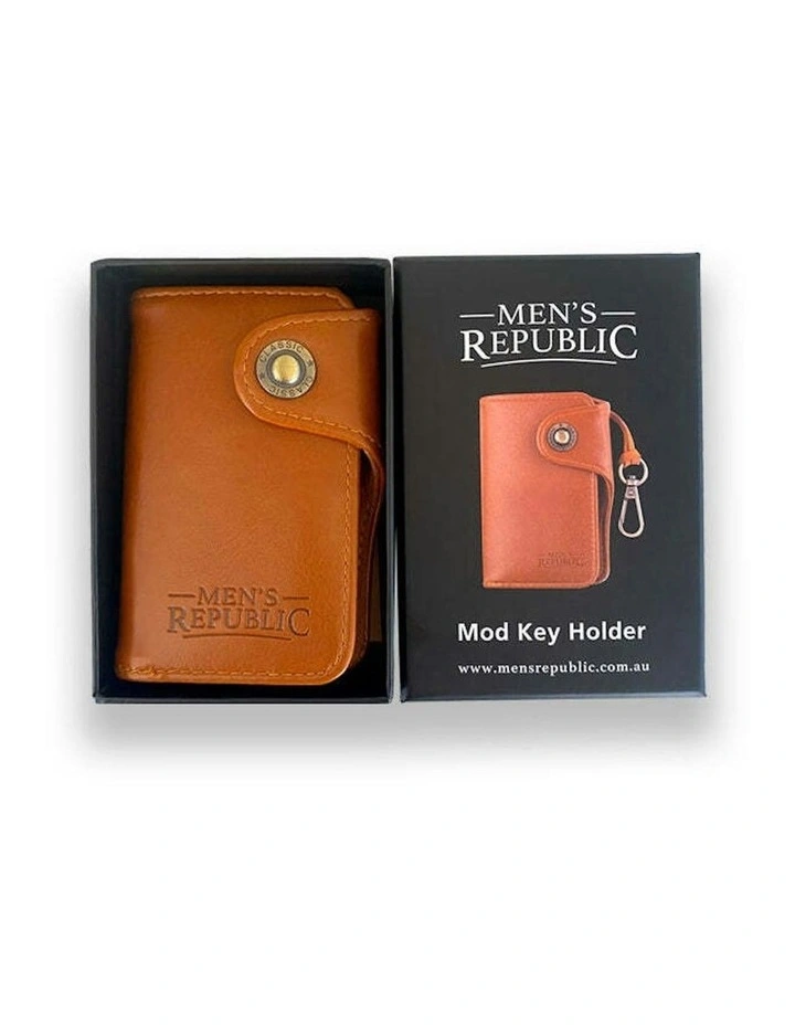 Men's Republic Stylish Leather Ultimate Key Ring Holder in Brown | MYER