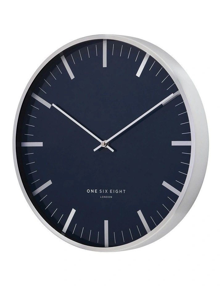 One Six Eight London Jaz Silent Wall Clock 40cm in Petrol Blue | MYER