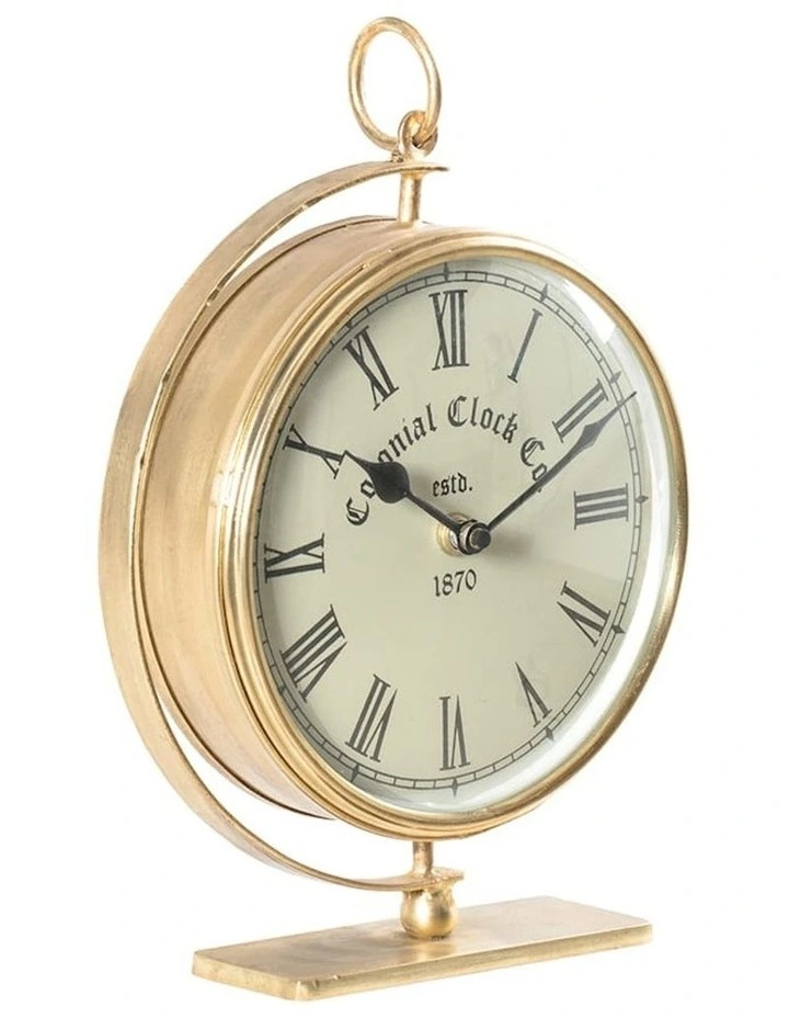 Willow & Silk Antique Gold Table Clock Large in Multi | MYER