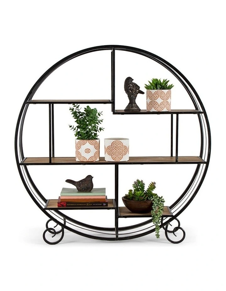 Willow & Silk Round Wall Shelf With Stand in Black | MYER