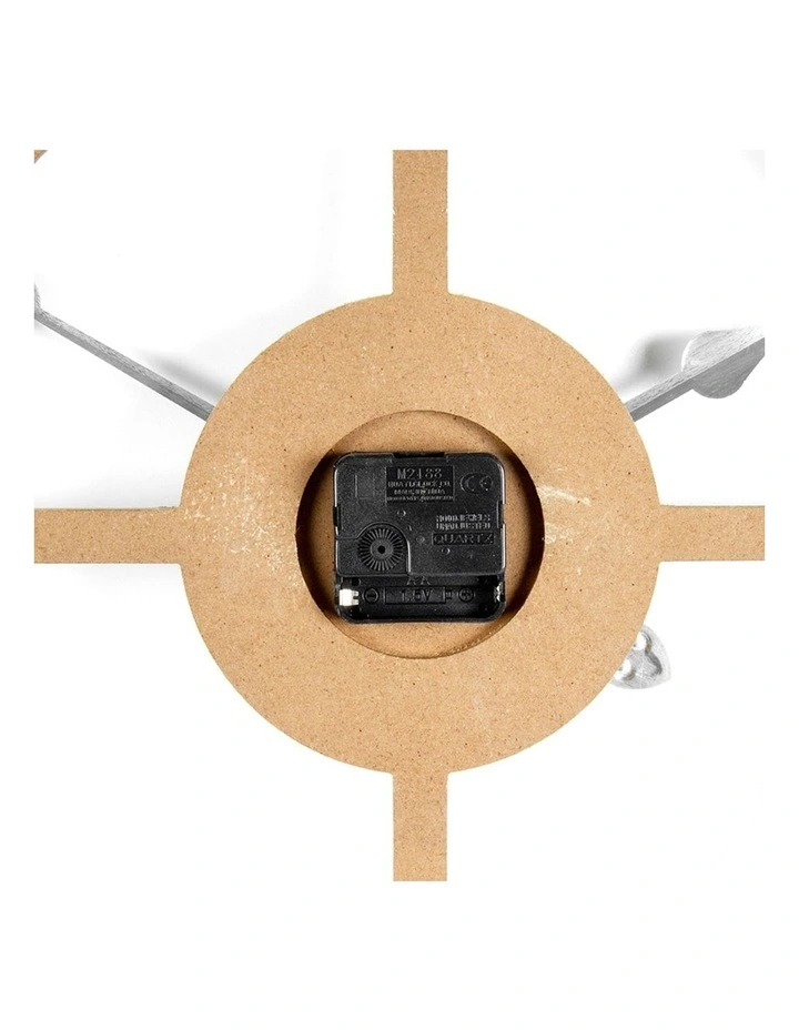 Willow & Silk Antique Hamptons Wall Clock in Distressed White/Natural ...